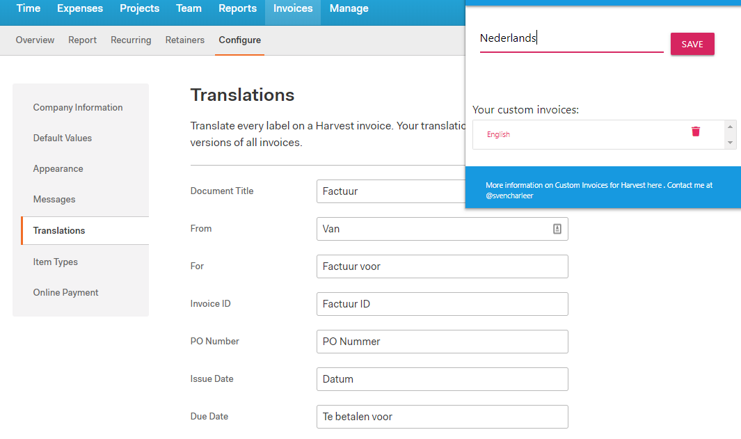 GitHub - svencharleer/Custom-Invoices-for-Harvest: Switch easily ...