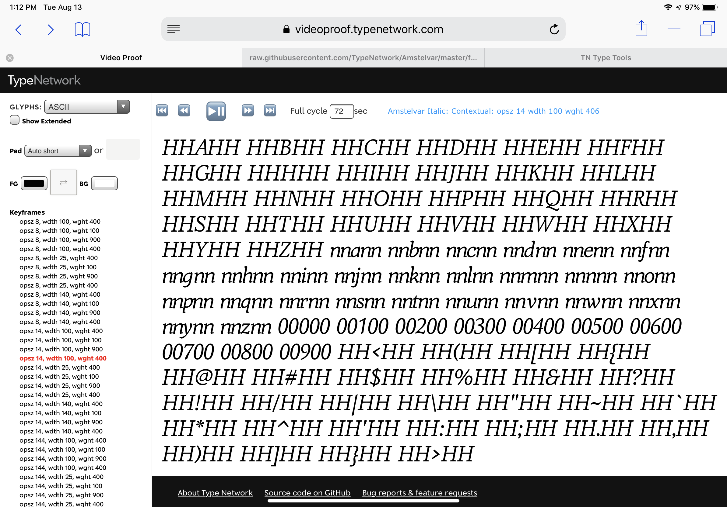 Spacing issues in italic default · Issue #166 · googlefonts/amstelvar · GitHub
