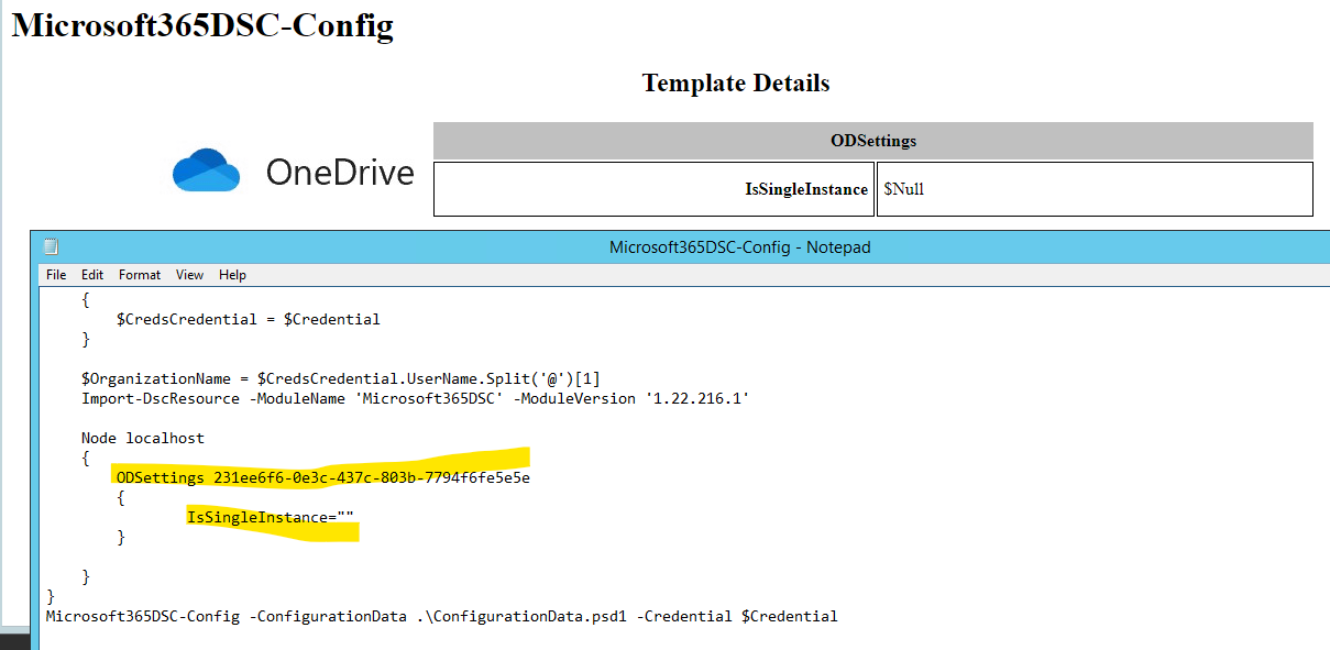 Need help to understand how to format New-M365DSCReportFromConfiguration content · Issue #1824 ...