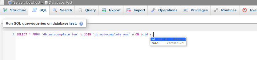 Autocomplete is not working in case table name quoted by "`" symbols · Issue #16227 · phpmyadmin ...