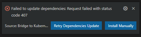 Workaround for "Failed to update dependencies" · Issue #32 · microsoft/mindaro · GitHub