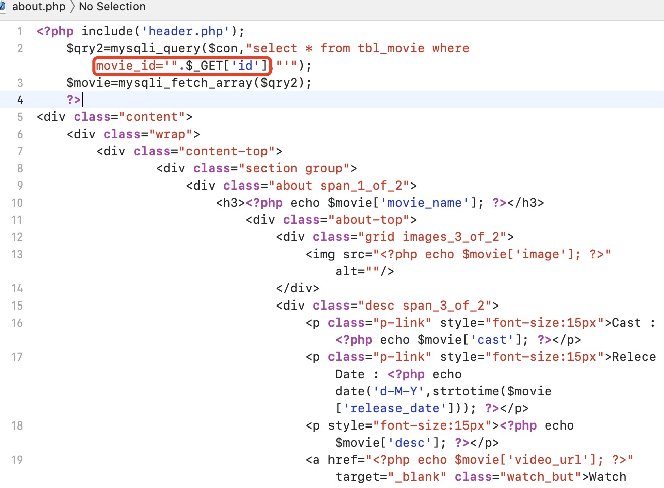SQL Injection vulnerability via the "id" parameter in about.php · Issue #6 ...