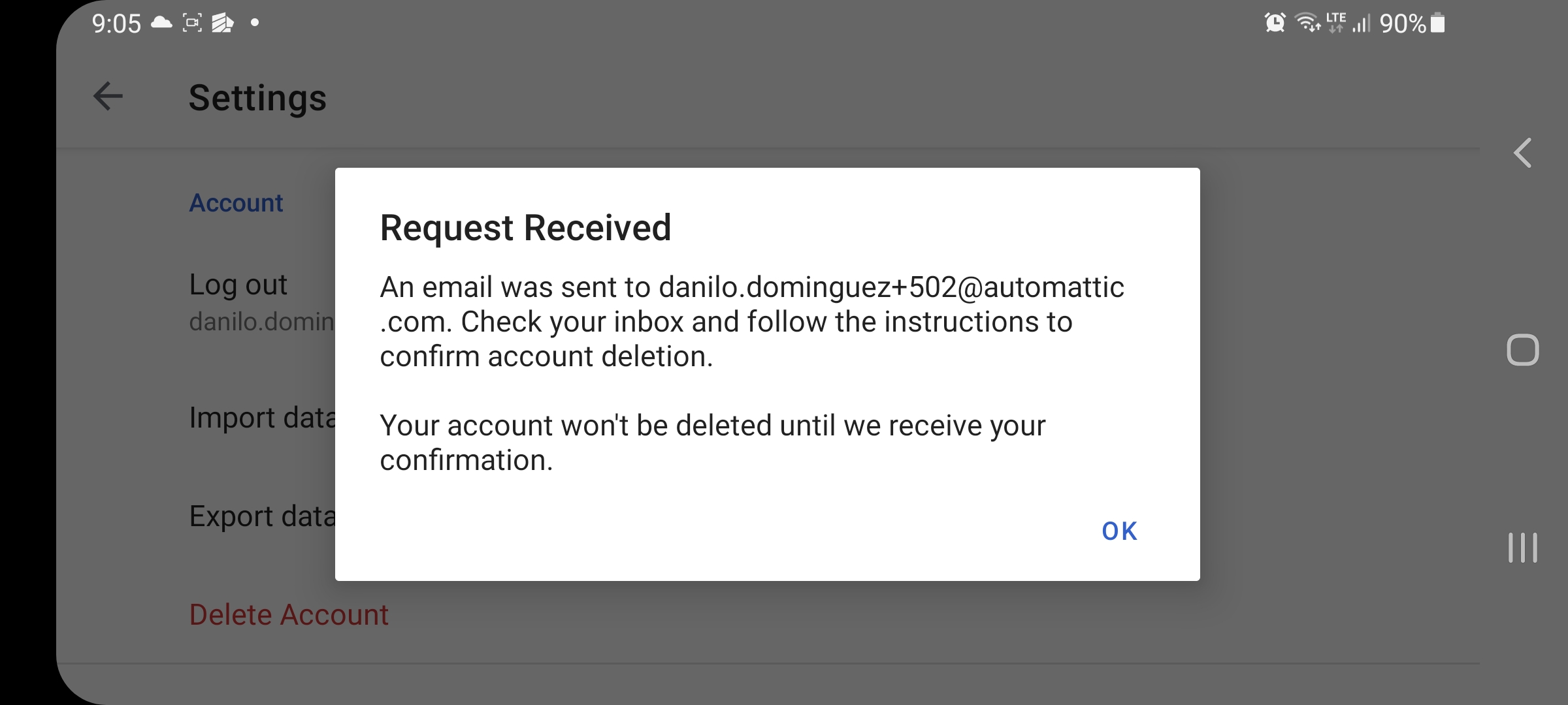 Email address was broken (ie. it flowed onto two lines) in account deletion dialog · Issue #1427 ...