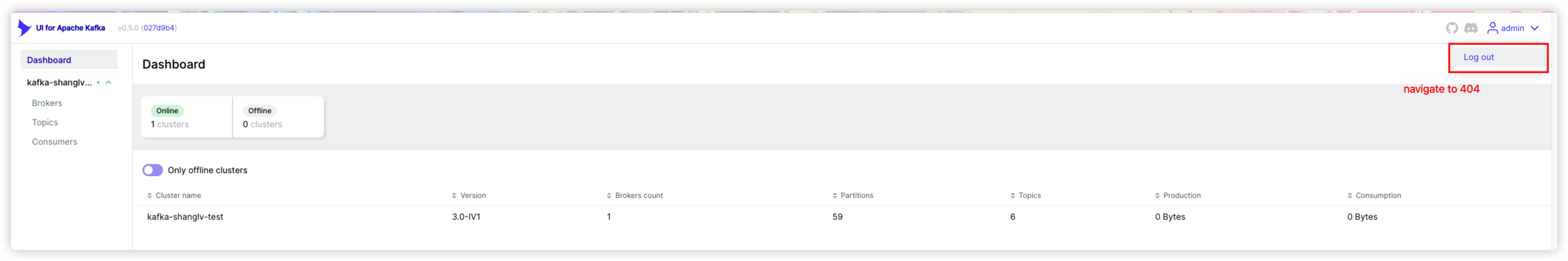 The logout func causes 404 · Issue #3387 · provectus/kafka-ui · GitHub