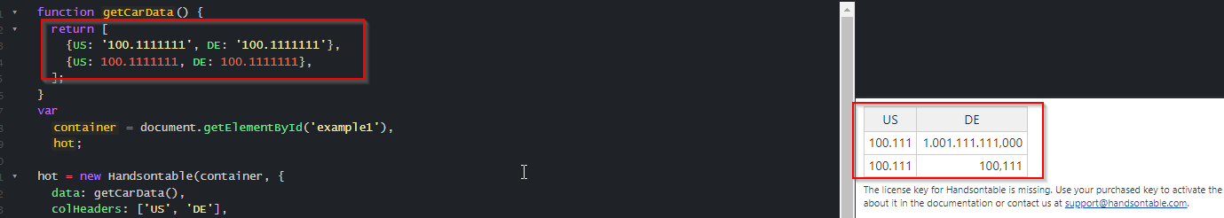 Formatting values with numericFormat · Issue #9611 · handsontable/handsontable · GitHub