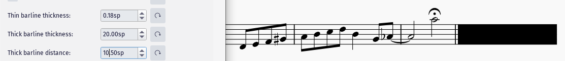 [MU4 Issue] "Barline distance" style options have unintuitive relationship with "Barline ...