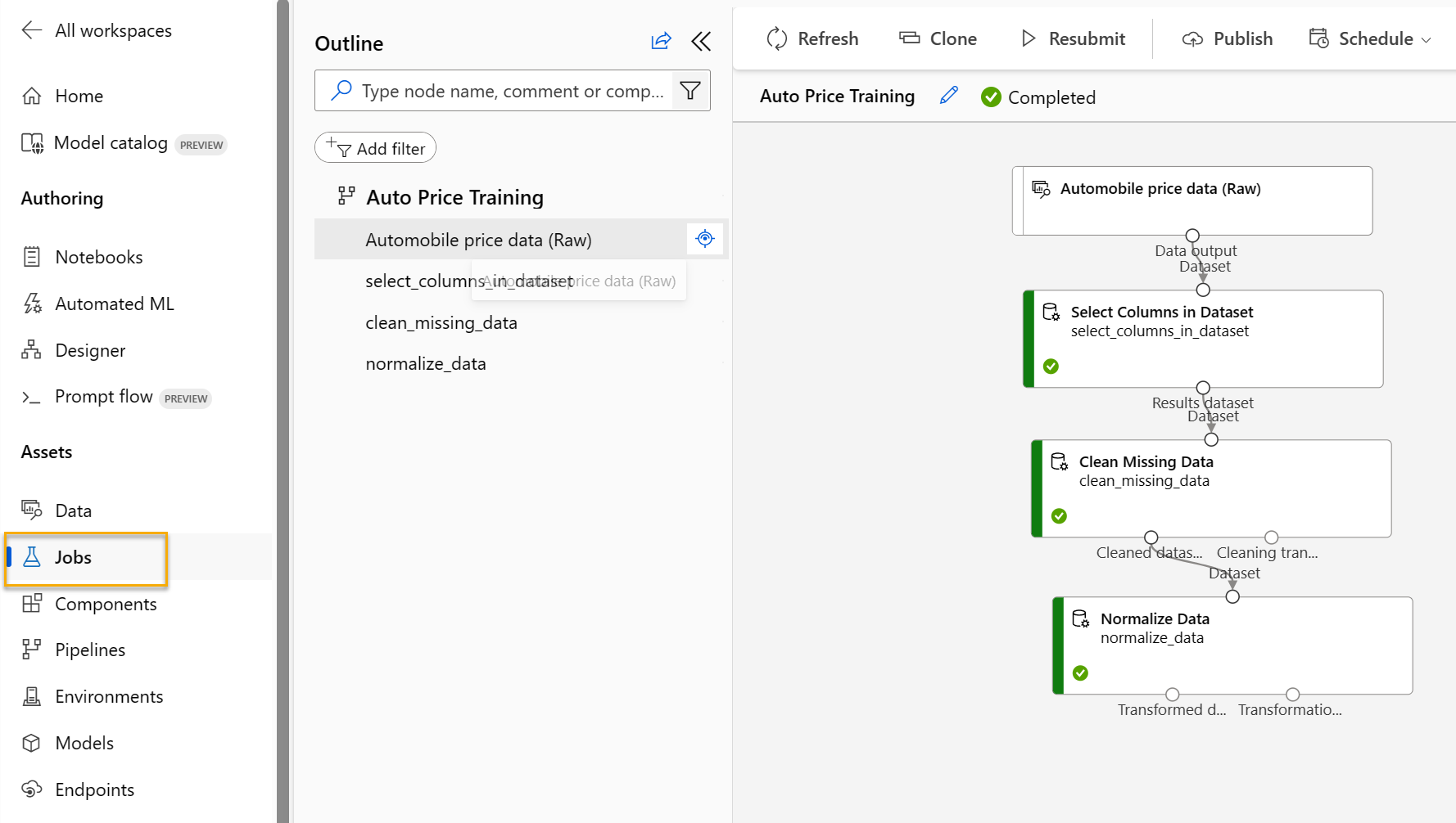 Can't edit pipeline that has been submitted and run · Issue #45 · MicrosoftLearning/AI-900 ...
