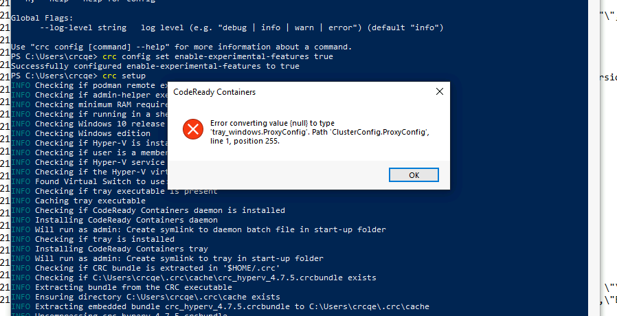 Error starting the cluster from tray · Issue #58 · crc-org/tray-windows · GitHub