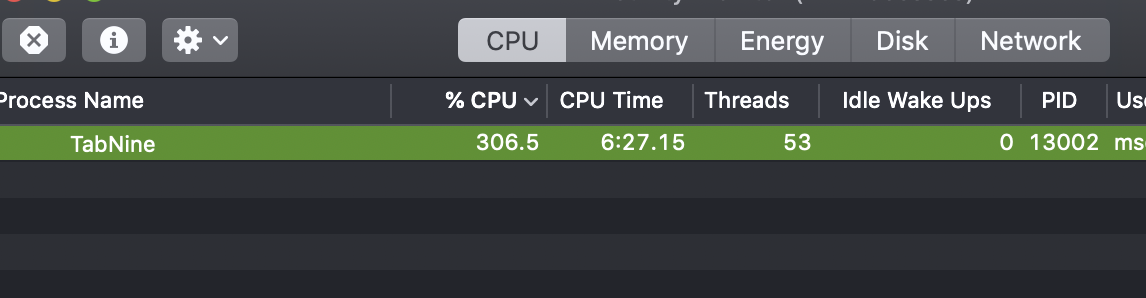 High CPU usage after few autocomplete suggestions · Issue #56 · codota/tabnine-vscode · GitHub
