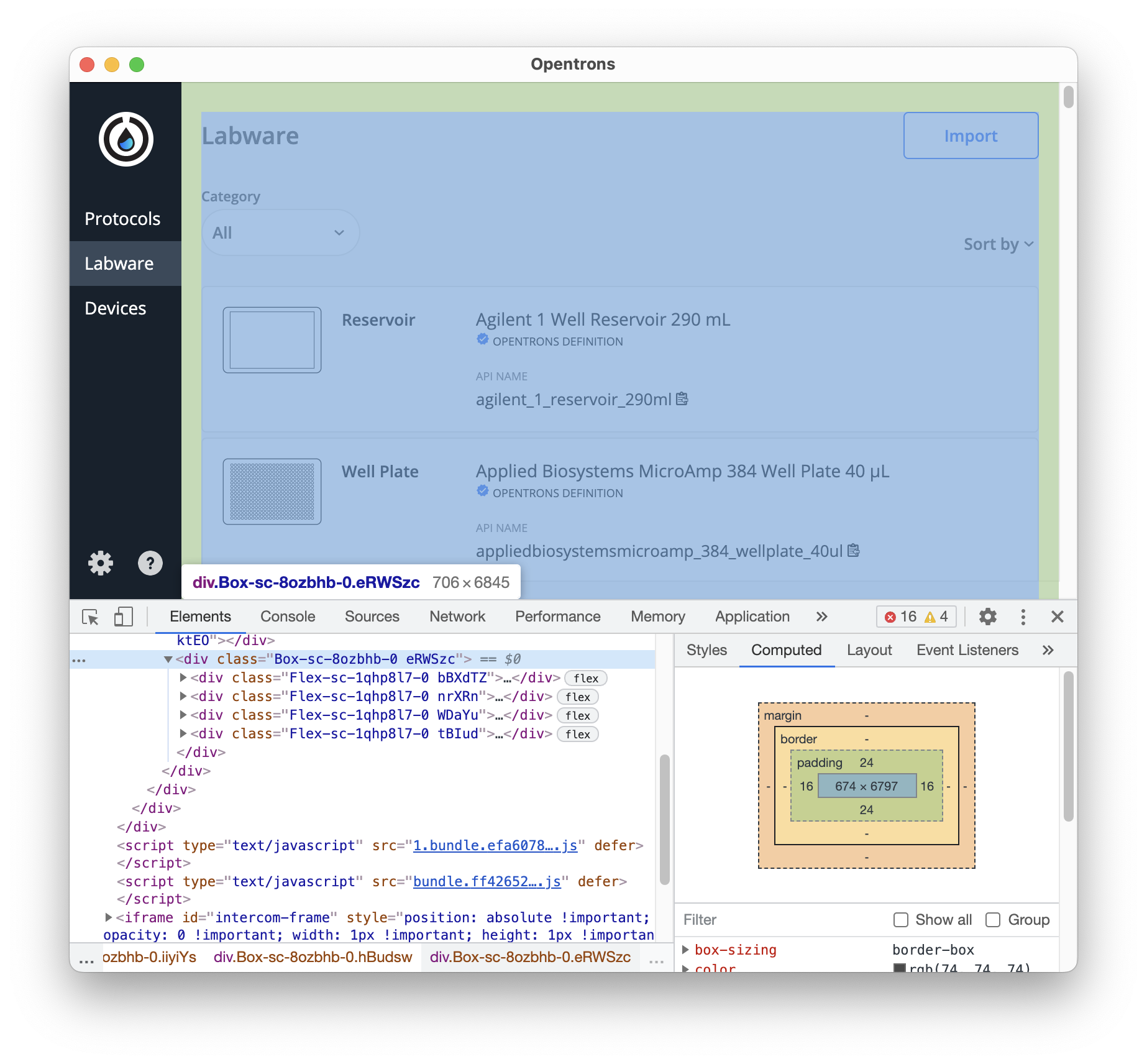 6.0 Feedback: cosmetic padding difference between Labware and Protocols ...