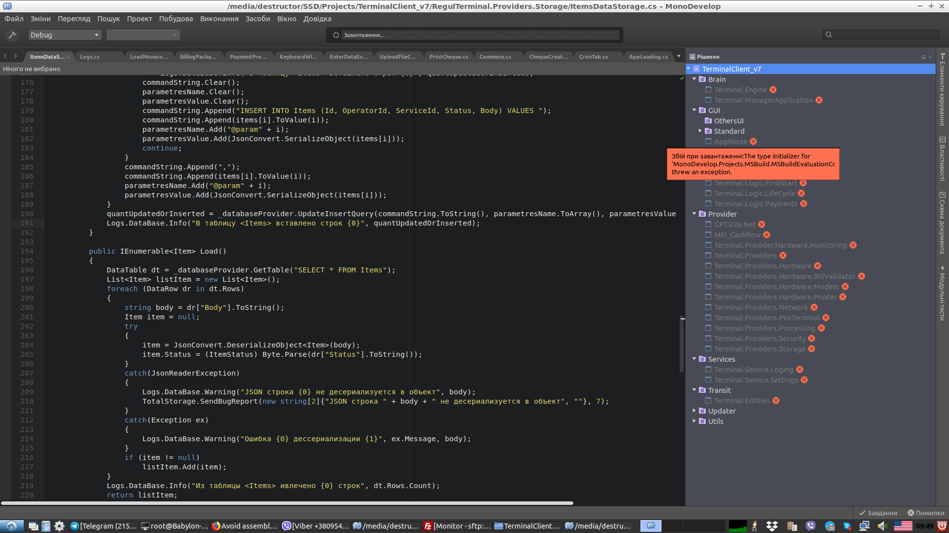 the type initializer for 'monodevelop.projects.msbuild.msbuild evaluationcontext' threw an ...