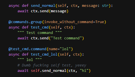 Strange behaviour when using commands in group · Issue #571 · Pycord-Development/pycord · GitHub