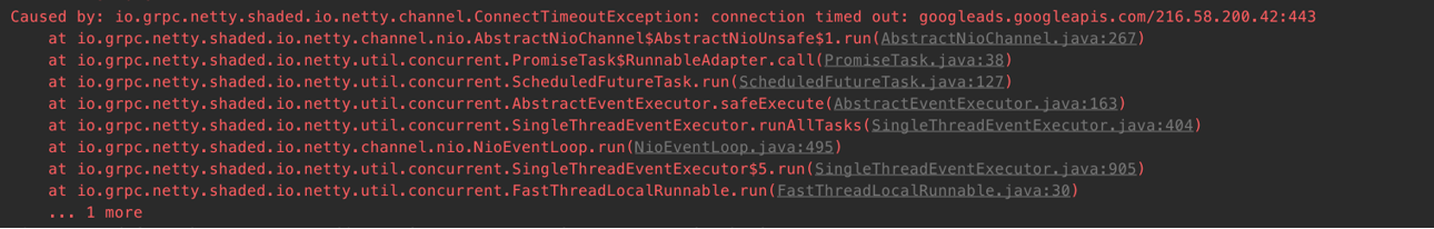 connection timed out: googleads.googleapis.com · Issue #192 · googleads/googleads-java-lib · GitHub