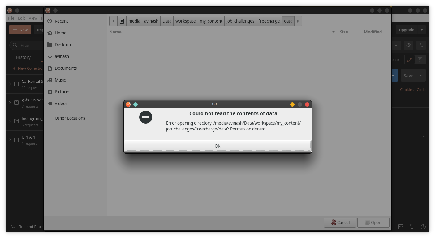 Unable To Access Files On Postman Snap · Issue 9149 · Postmanlabs