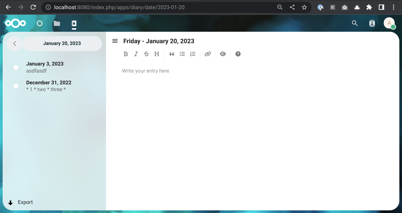 Nextcloud 25 support · Issue #54 · danielroehrig/diary · GitHub