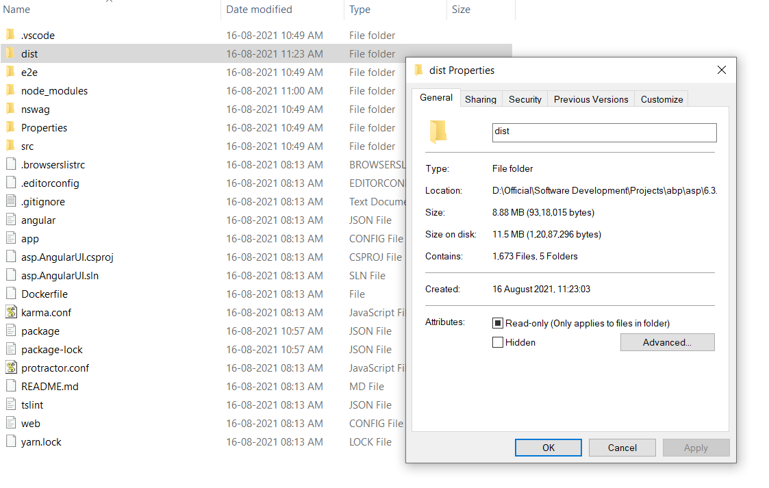 aspnetboilerplate angular build produce more files. Why it occurs? Benefit of the file? How to ...