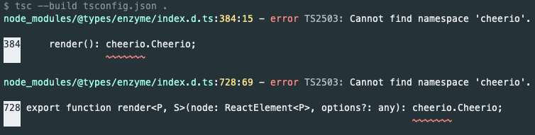 Typesenzyme Cannot Find Namespace Cheerio · Issue 2468 · Enzymejsenzyme · Github