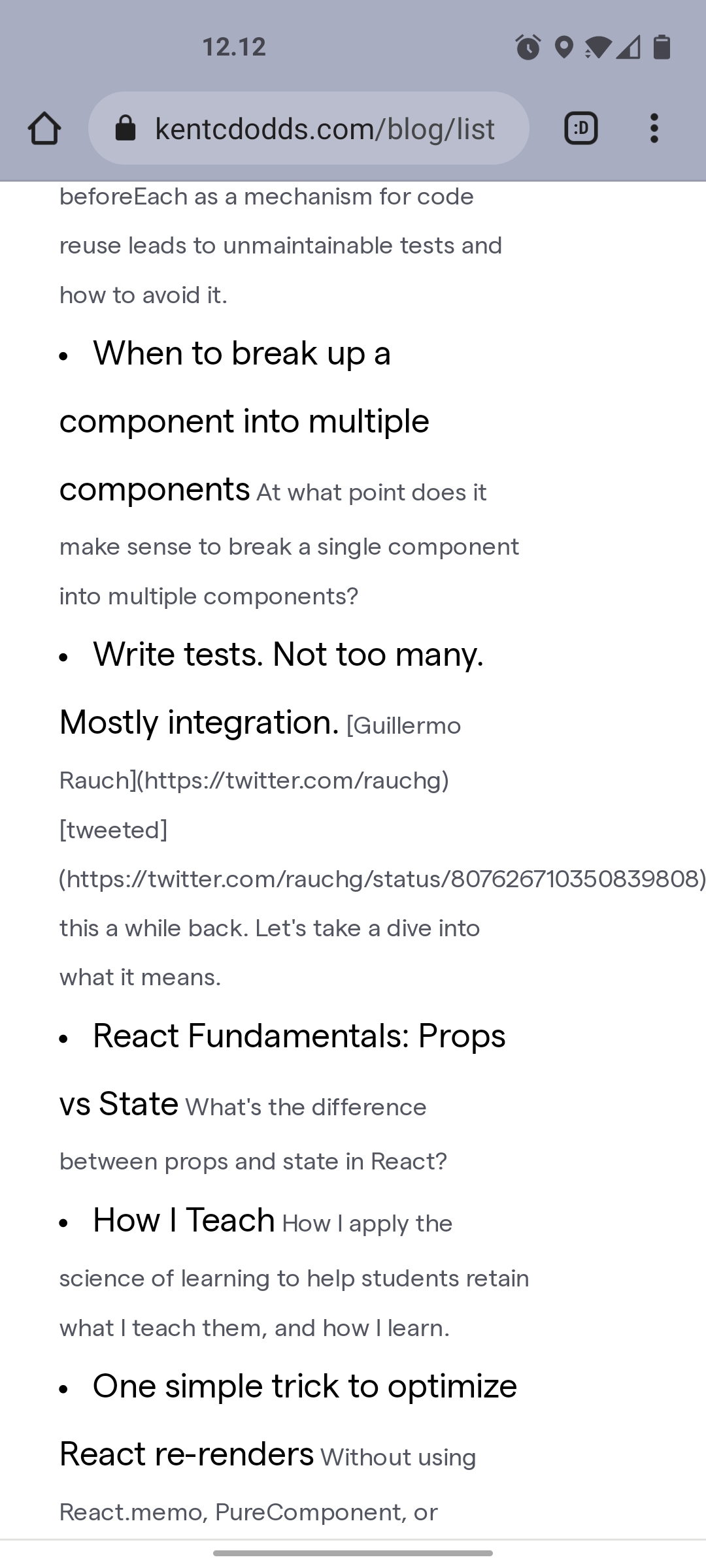 UX suggestion: list view for the blog posts · Issue #241 · kentcdodds/kentcdodds.com · GitHub