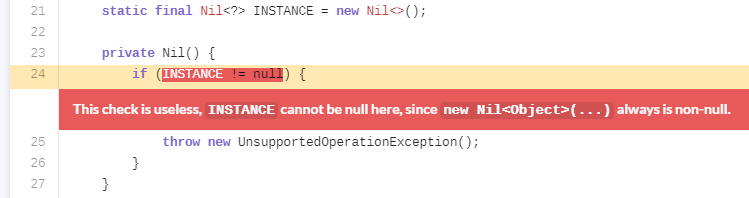 Java false positive during the instantiation of a singleton · Issue #3253 · github/codeql · GitHub