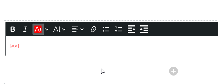 Show toolbar menu (with list of colors) when you click in the icon ...