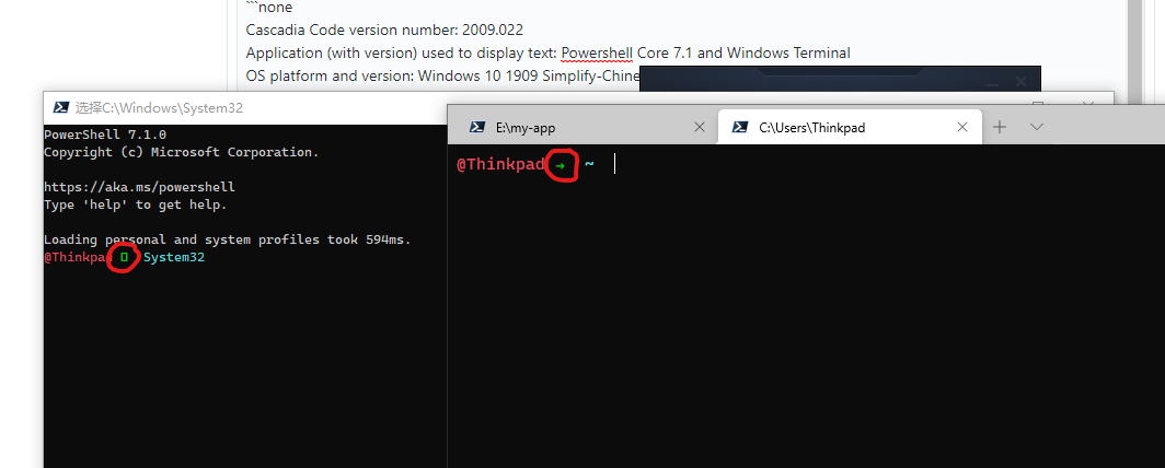 Different behaviors between powershell Core native app and windows terminal · Issue #398 ...