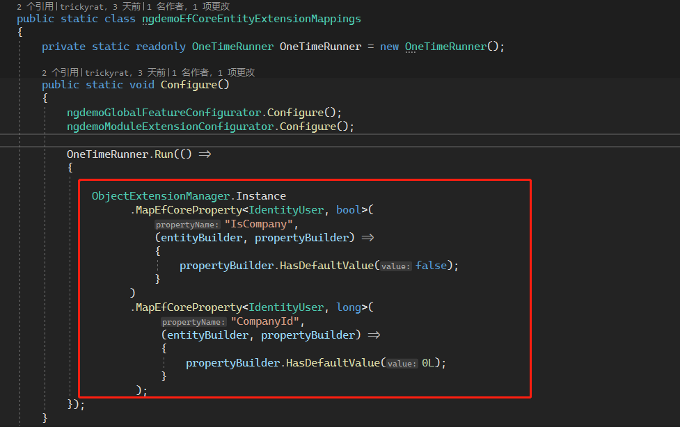 An error on IdentityOptions.SetAsync when IdentityUser is extended ...