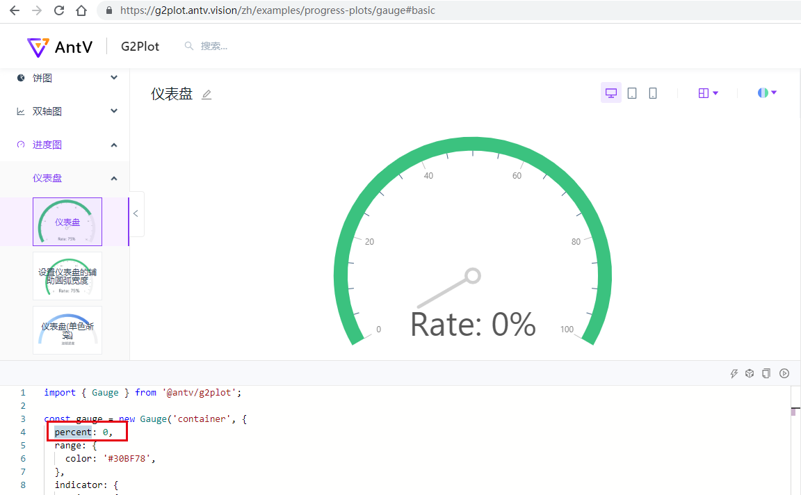 🐛 [BUG]仪表盘，当percent为0时，仪表图形颜色被充满 · Issue #3338 · antvis/G2Plot · GitHub