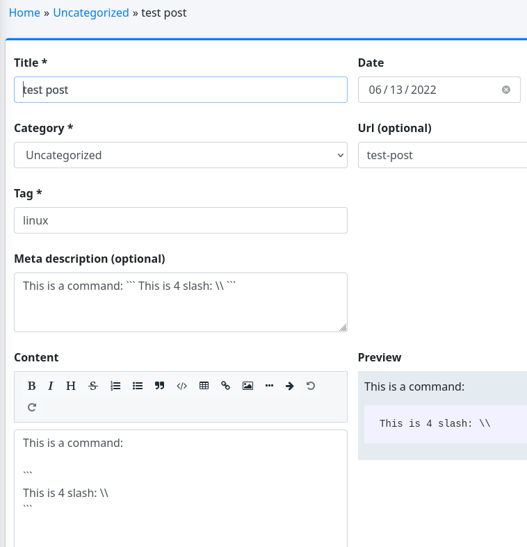 [Data damage] Backslash in markdown are interpreted or stripped while publishing a post · Issue ...