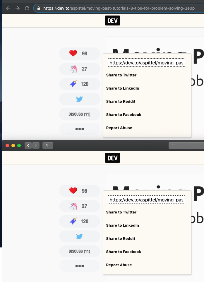 Article sidebar in Safari inconsistent with other browsers · Issue #2537 · forem/forem · GitHub