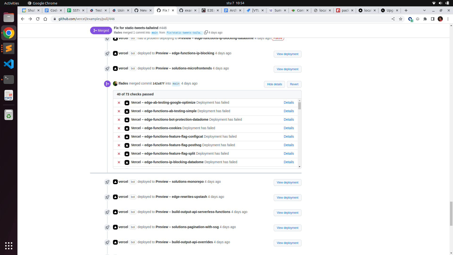 Lock examples to Next.js 12? · Issue #447 · vercel/examples · GitHub
