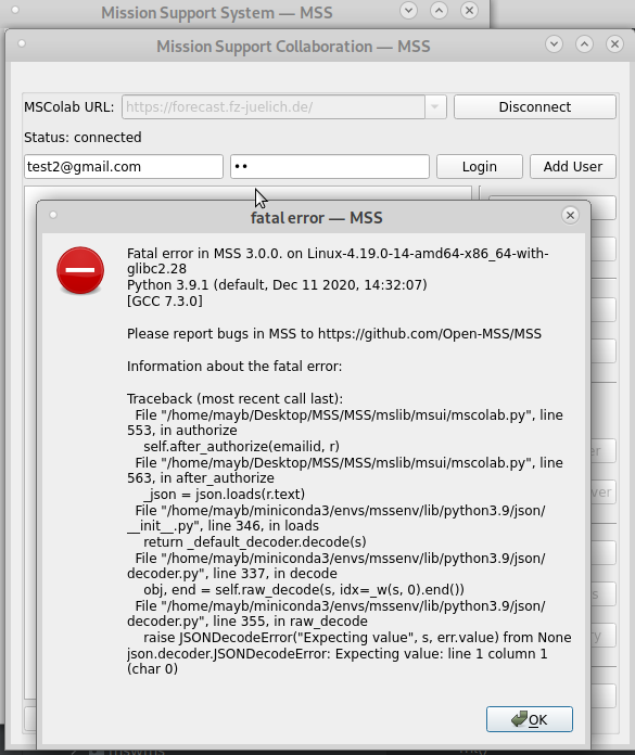 Wrong Credentials In Mscolab Result In Fatal Error · Issue 849 · Open Mssmss · Github
