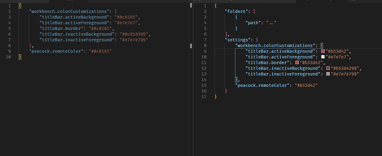 VS code does not set colors automatically when opening into a folder on ...