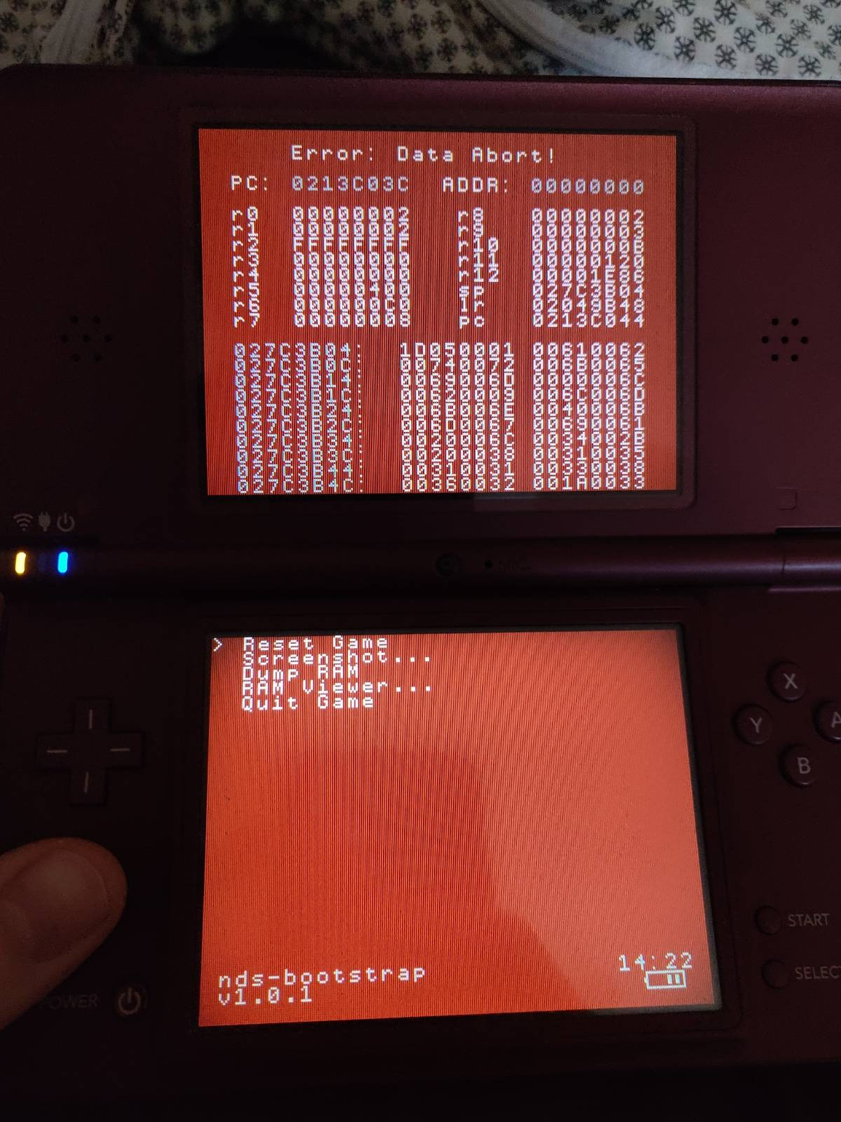Tetris DS Data Abort upon disconnecting from WFC and upon entering Records in menu · Issue #1652 ...
