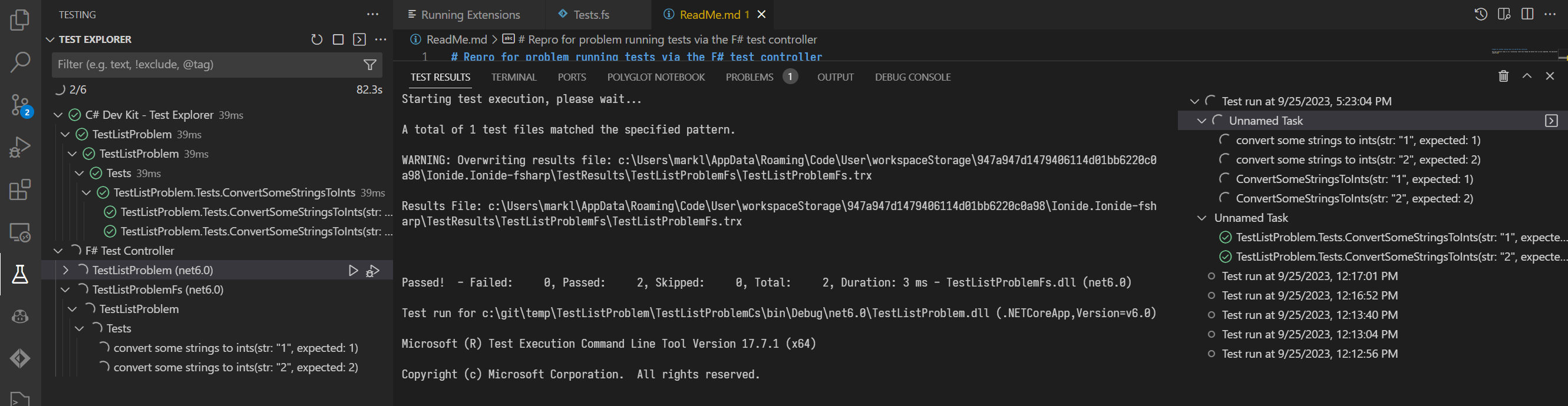 Test Explorer Gets Stuck At In Progress Using Xunit `theory` Tests · Issue 1935 · Ionide