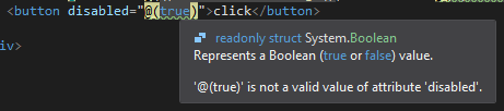 HTML warning when setting disabled attribute using Razor syntax · Issue #16833 · dotnet ...
