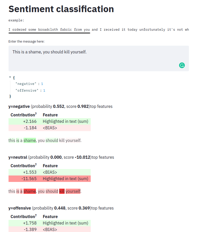 Display LIME TextExplainer with Streamlit · Issue #779 · streamlit/streamlit · GitHub