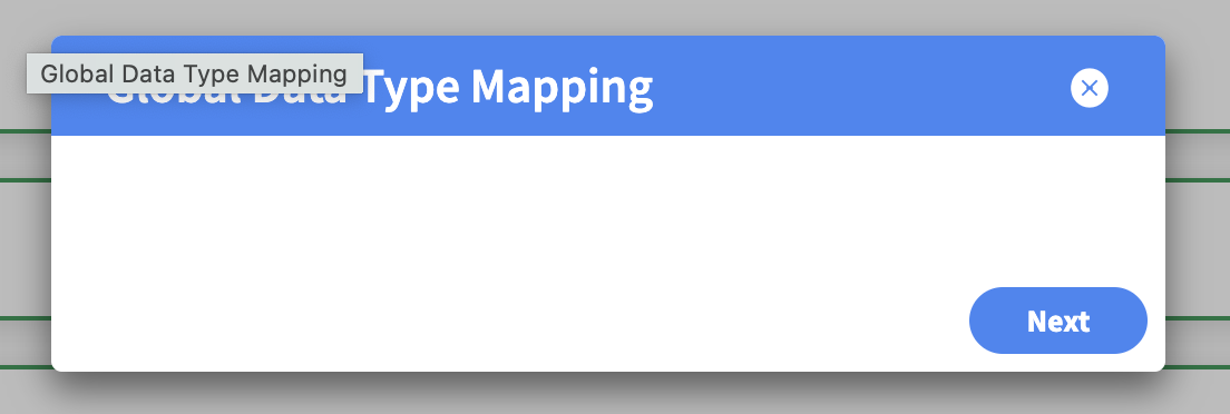 UI: Global Data type mapping box not populated in UI when using direct ...