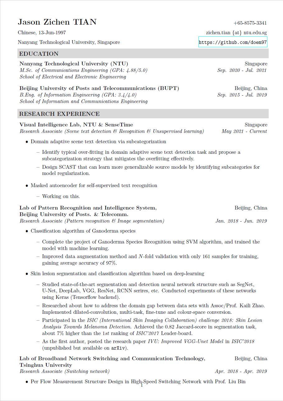 GitHub - doem97/Resume-of-TIAN-ZICHEN: TIAN ZICHEN's Academic ...