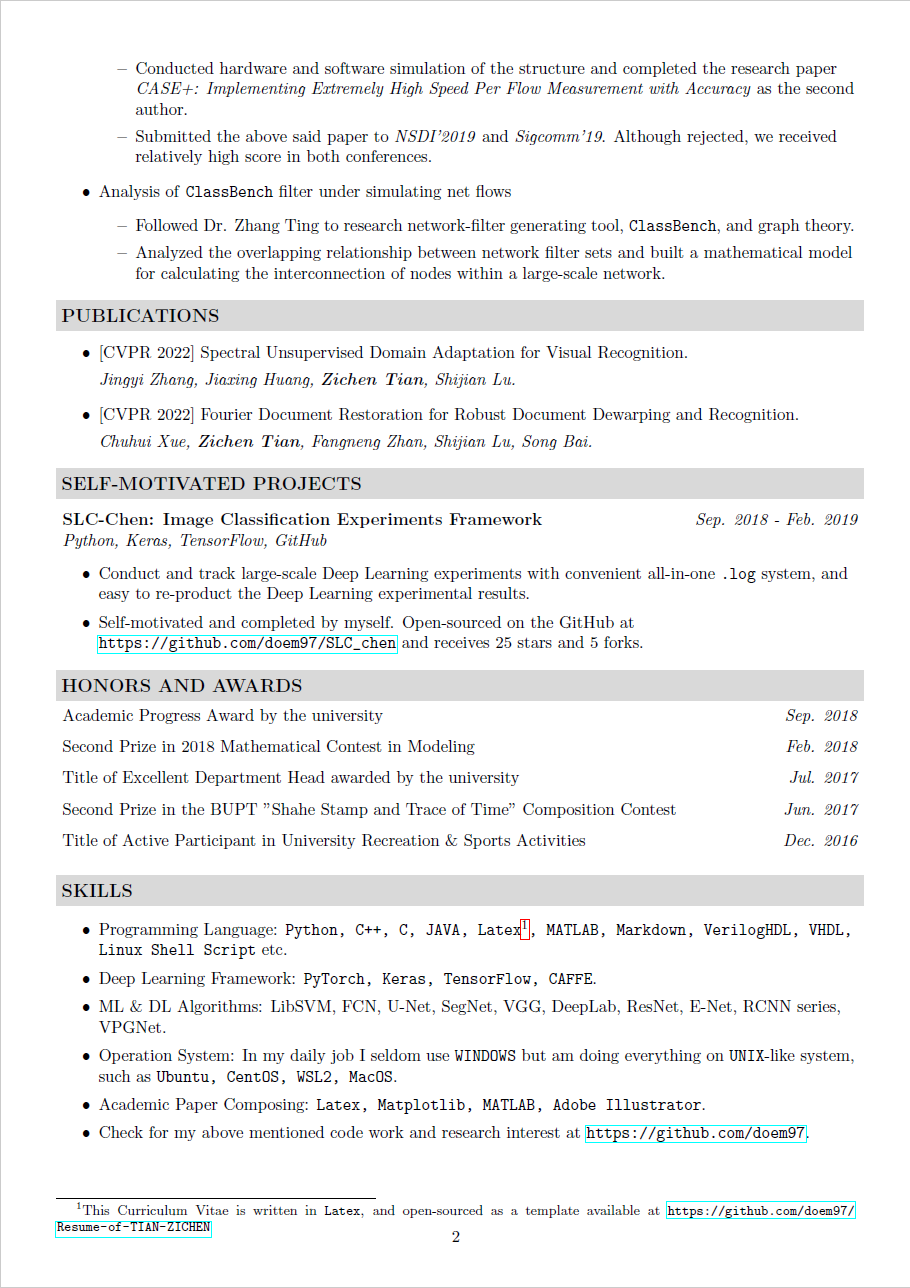 GitHub - doem97/Resume-of-TIAN-ZICHEN: TIAN ZICHEN's Academic ...