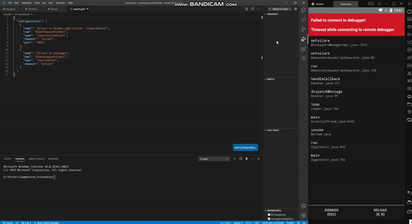 Debugging RN Apps with Custom Port throwing "Timeout while connecting to remote debugger ...