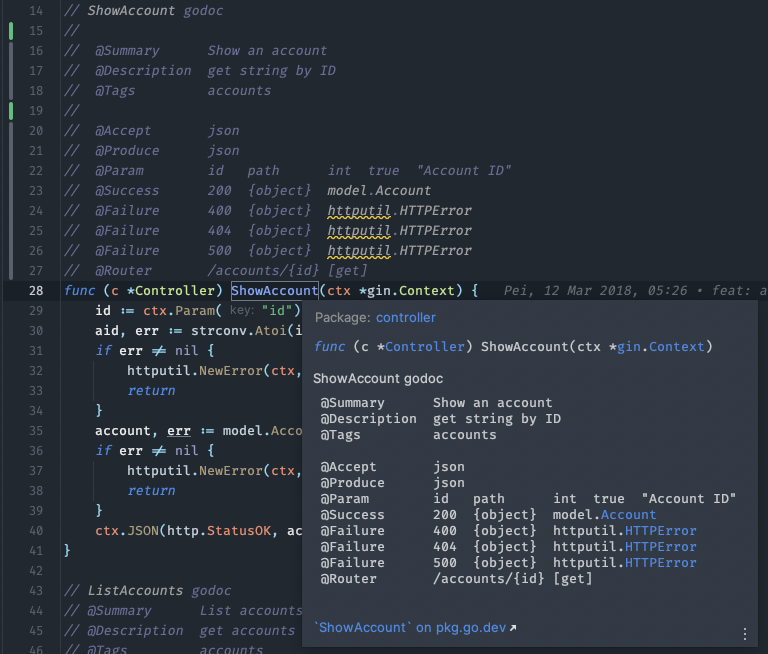 [PROPOSAL] Adopt Go 1.19 documentation comment conventions · Issue #1364 · swaggo/swag · GitHub
