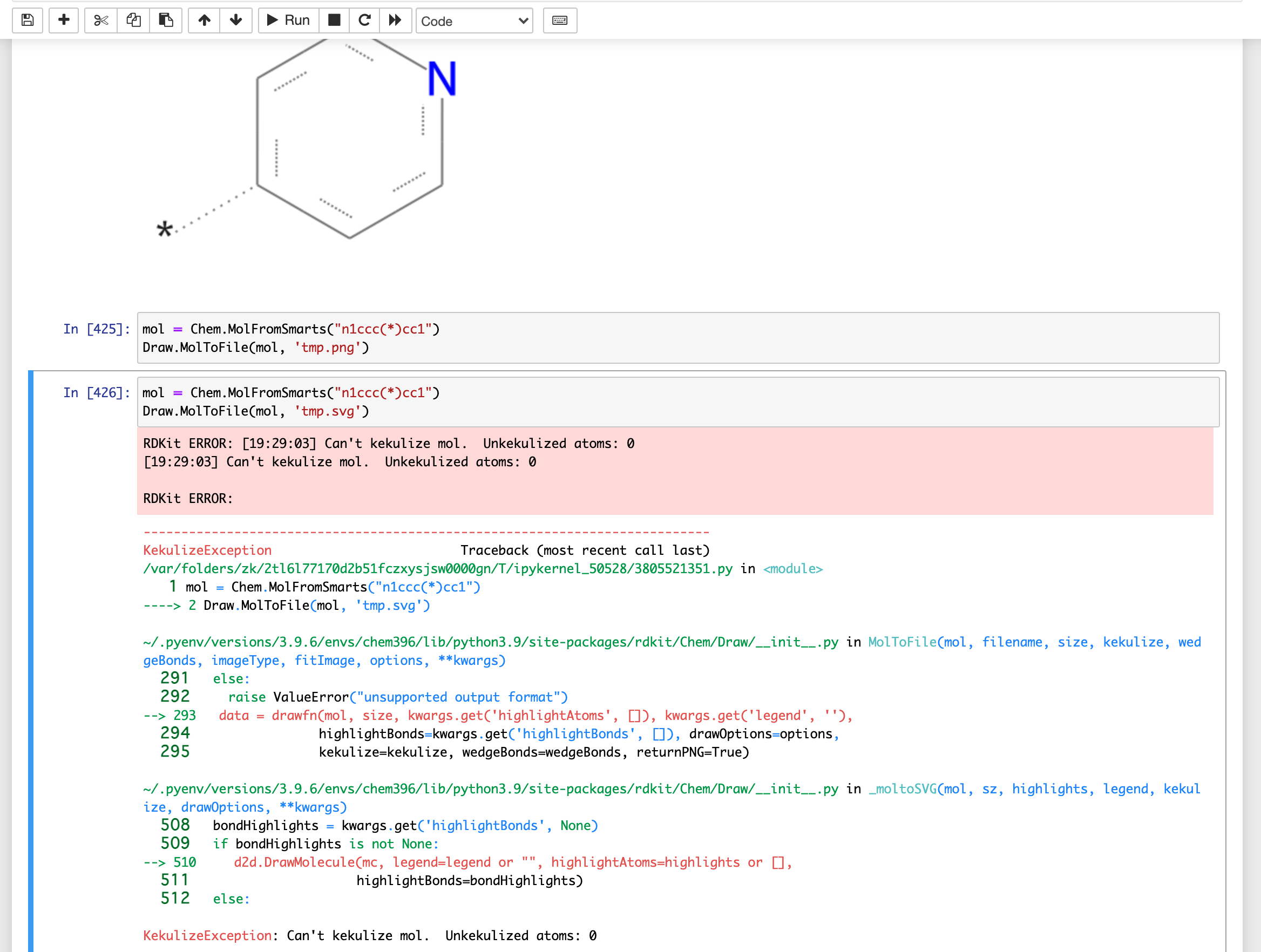 `Draw.MolToFile` to SVG raises "Can't kekulize" error · Issue #4792 · rdkit/rdkit · GitHub