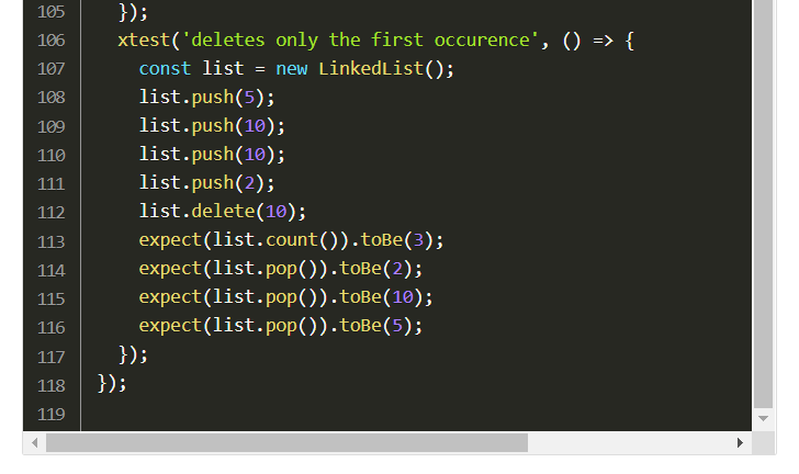 Simple-linked-list on site doesn't match repo · Issue #893 · exercism/javascript · GitHub