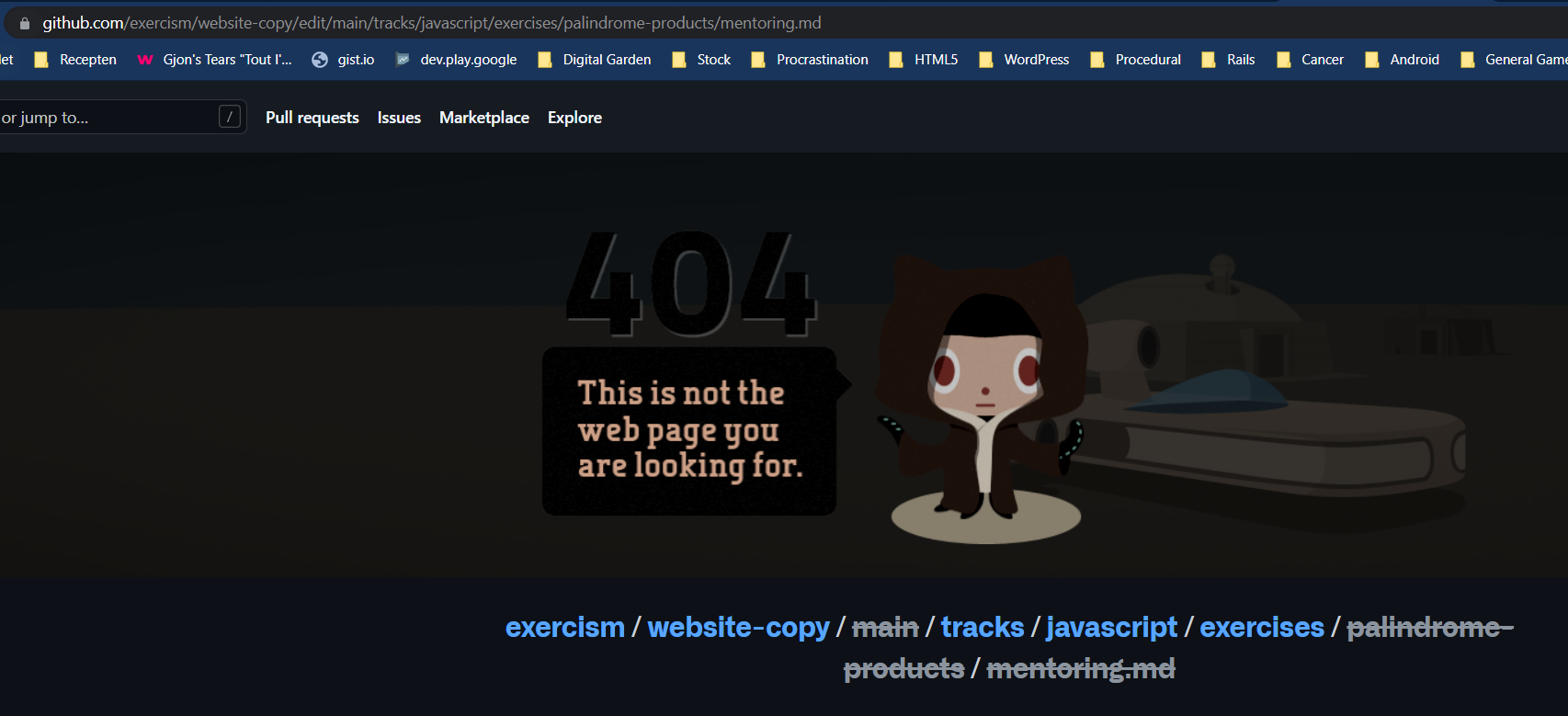 Missing Mentor Notes Pr On Github Links Are Broken · Issue 5655 · Exercismexercism · Github