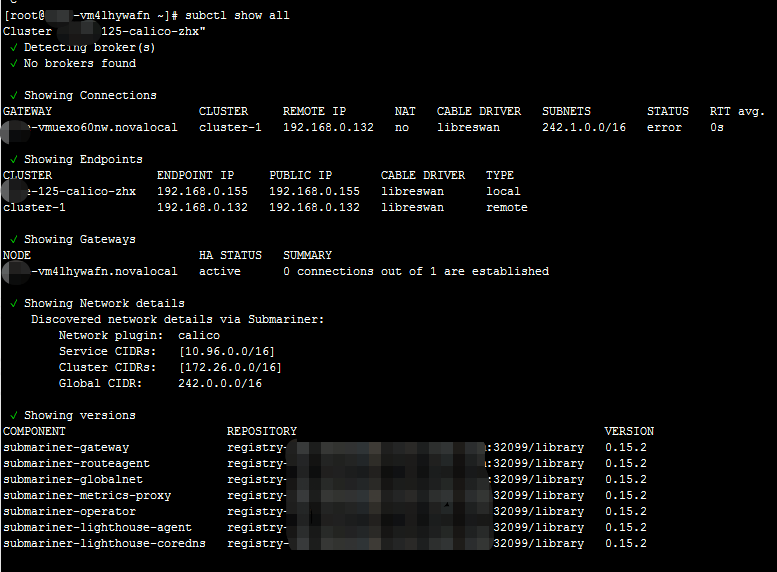 Connection between two clusters error · Issue #2724 · submariner-io/submariner · GitHub