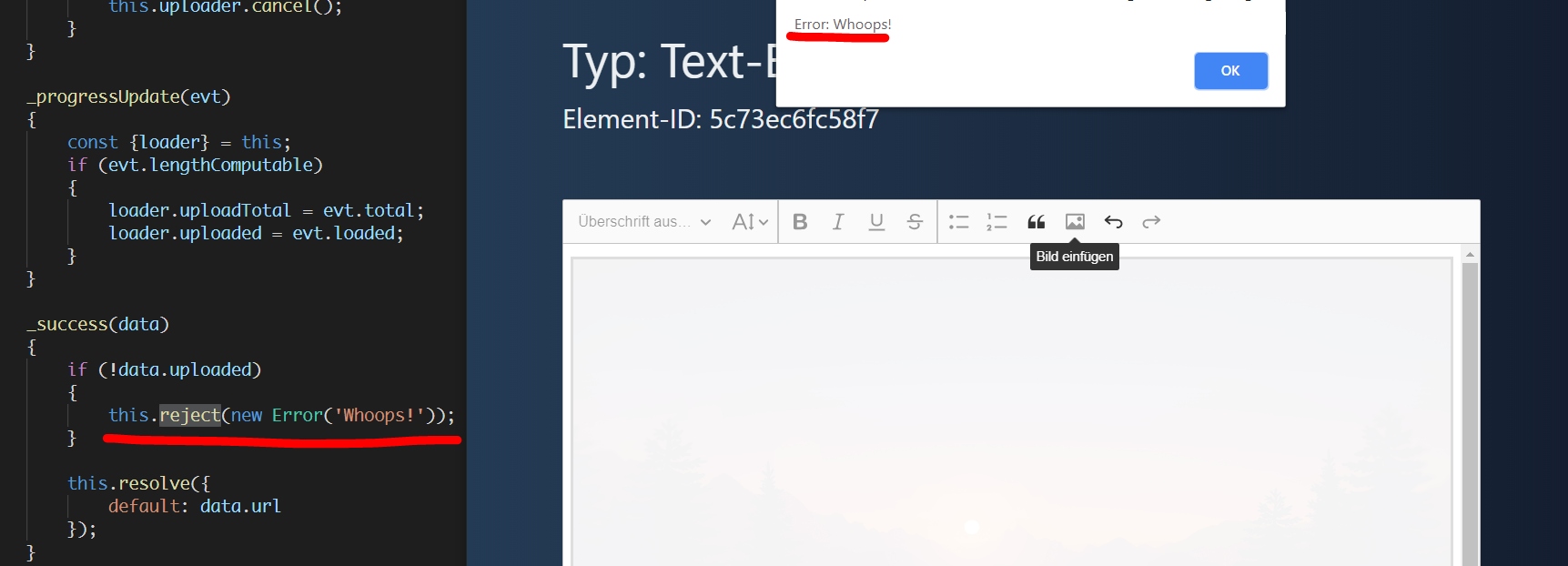 FileRepository doesnt catch reject of promise · Issue #2838 · ckeditor/ckeditor5 · GitHub