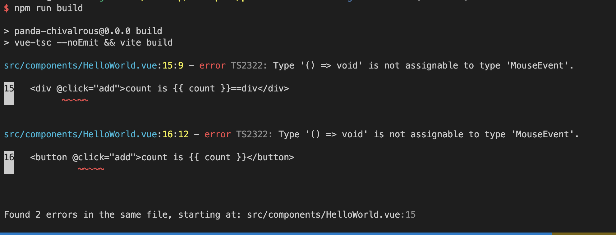 不能将类型“ Void”分配给类型“mouseevent” · Issue 10441 · Vitejsvite · Github