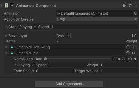 The second time an animation clip is played, it enters this animation state with a delay of one ...