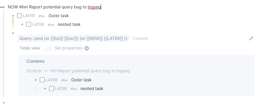 Possible Bug with Query Results · Issue #6983 · logseq/logseq · GitHub