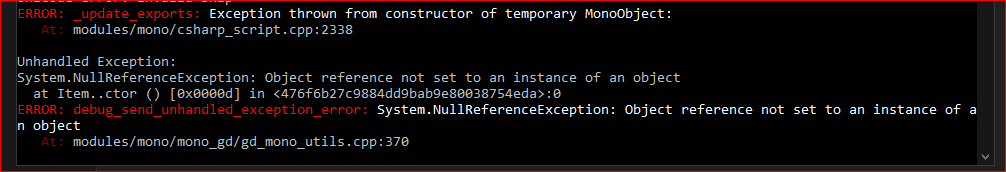 Mono Errors With Exported Variables · Issue 49962 · Godotenginegodot